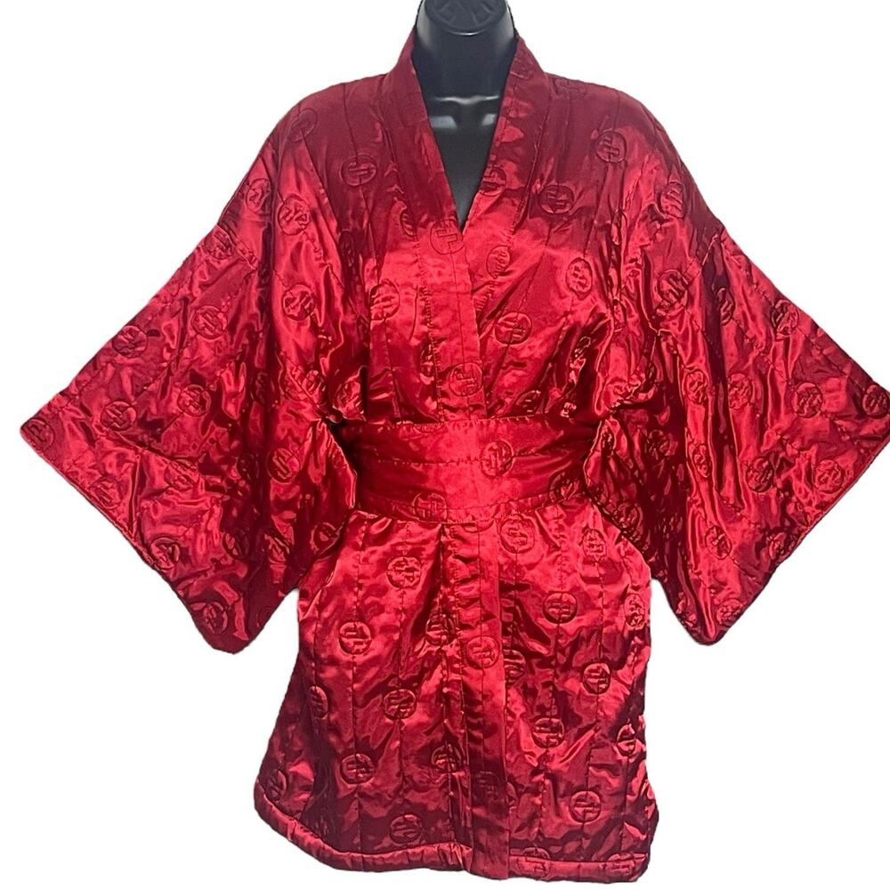Vintage 80s 90s Carole Little Intimates Red Quilted K… - Gem